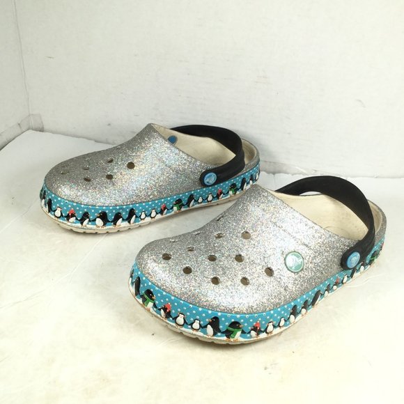 CROCS | Shoes | Crocs Crocband Unisex Penguins Glitter Clog Mule Size ...